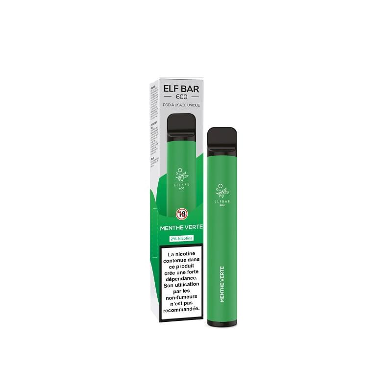 Elf Bar - Green Mint - Disposable Pod Kit - 2ml - 600 Puffs – Canna24.gr